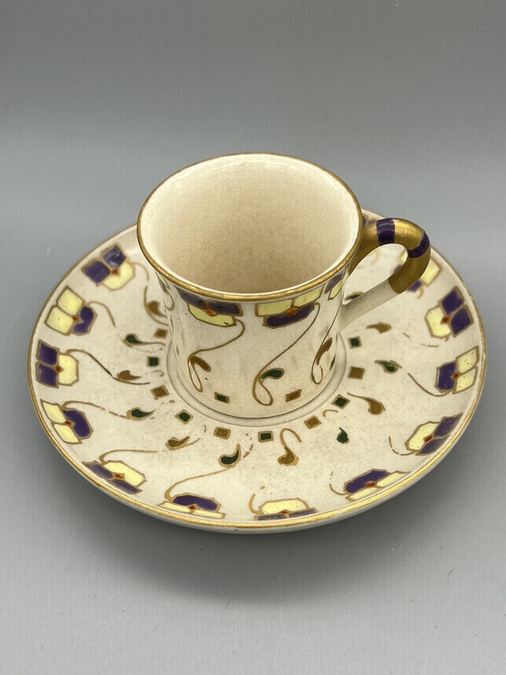 Antique Pair Of Satsuma Pottery Cups And Saucers Keida Masataro Japan ...