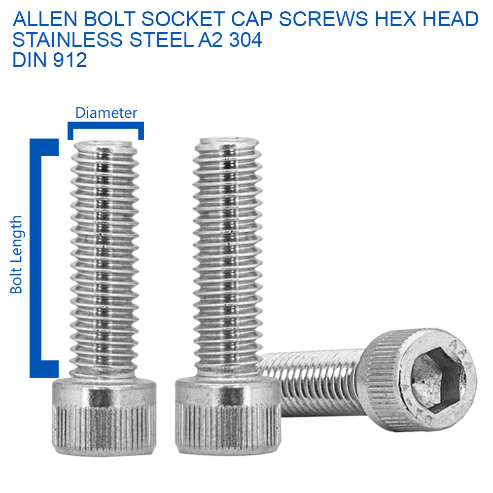 M4 - 4mm CAP HEAD ALLEN BOLTS SOCKET ALLEN CAP SCREWS STAINLESS STEEL ...
