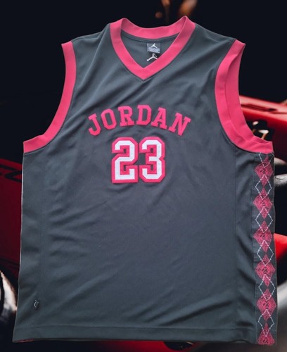 Michael Jordan #23 Men's Chicago Bulls Black and Red Jumpman Jersey Men ...