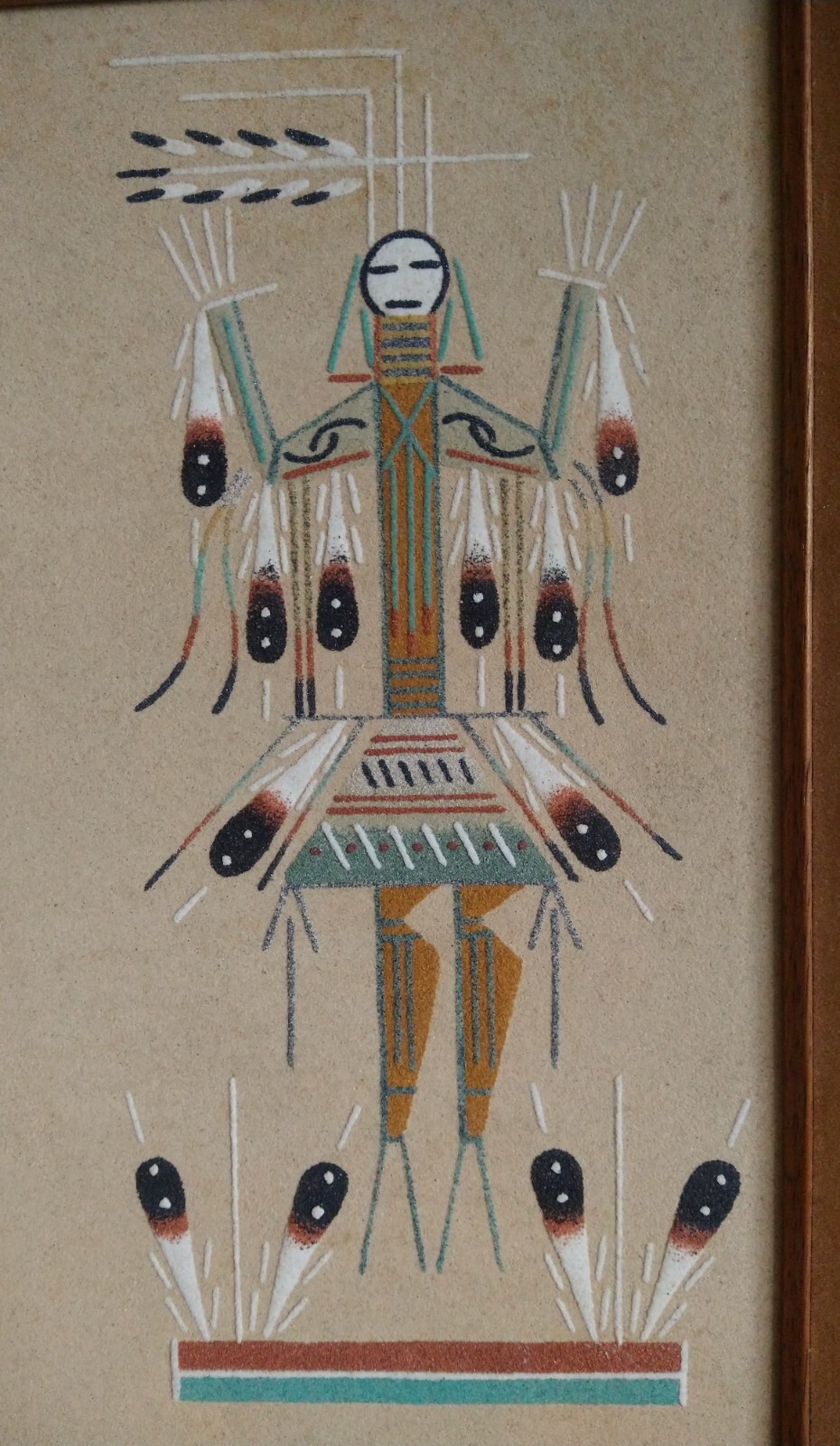 NAVAJO YEI SAND ART Painting Native American | Grelly USA