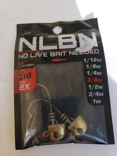 NLBN 3/8 oz 2/0 Hook Texas Tea Jig Head 2 pk Snook Fishing NLBN-3JH38 ...