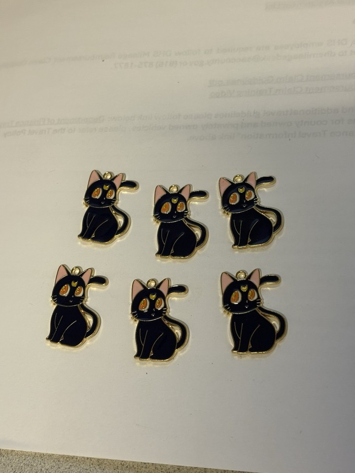 Cartoon Cat Kitty Enamel Charms Jewelry Making diy Pendants Earrings ...