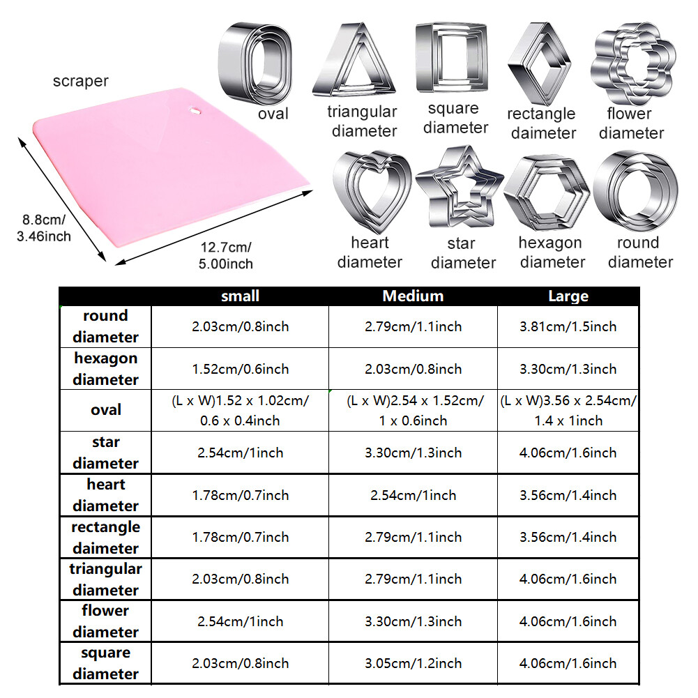 27pcs Square Stainless Steel Dessert Cookie Cutter Set With Scraper ...