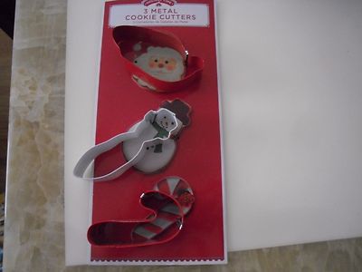 New 3PK Holiday Time CHRISTMAS COOKIE CUTTER SET Metal | eBay