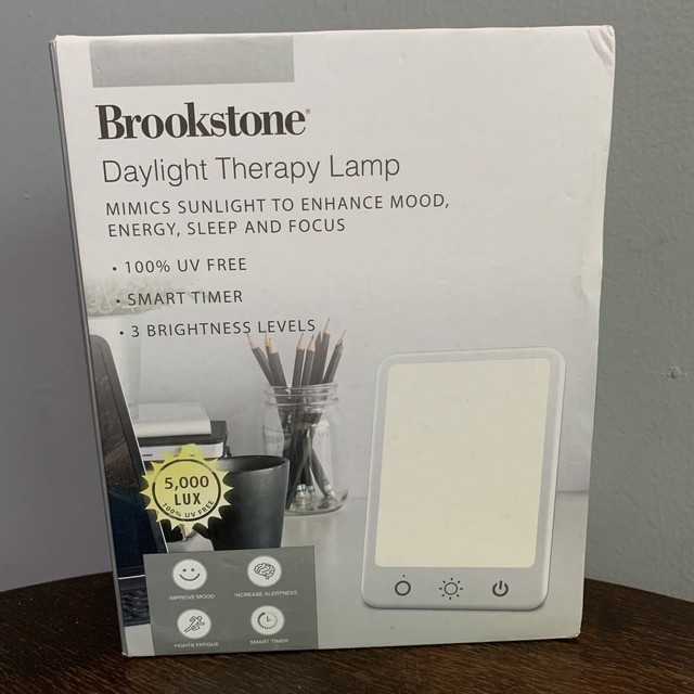 Brookstone Daylight Therapy Lamp Mimic Sunlight 100 UV 10 000 Lux for ...