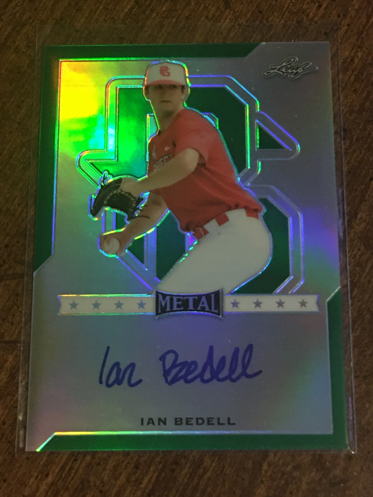 IAN BEDELL 2017 LEAF PERFECT GAME AUTOGRAPH GREEN PRISMATIC #7/10 ...