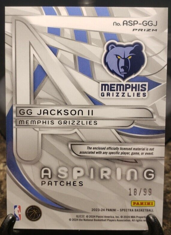 2023-24 Panini Spectra Prizm Aspiring Patches 18/99 GG Jackson II ASP ...
