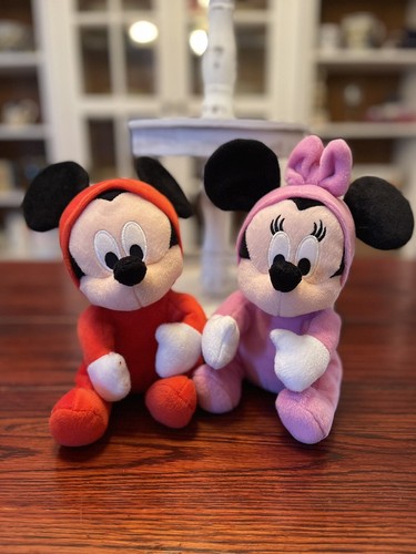 Walt Disney’s Mickey and Minnie Mouse 9in Stuffed Plush Toys. Set Of 2 ...