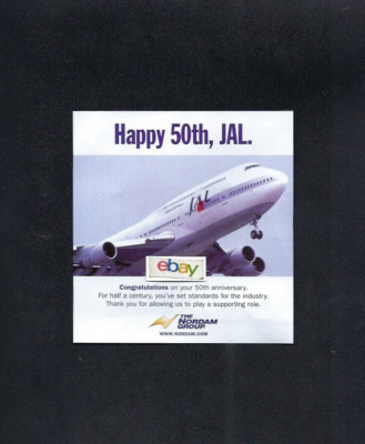 JAPAN AIRLINES BOEING 747-300 HAPPY 50TH JAL ANNIVERSARY 2001 NORDAM AD ...