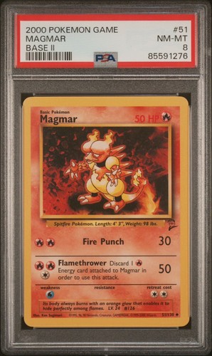 2000 Wizards Of The Coast Pokemon Base Set II #51 Magmar Unlimited PSA ...