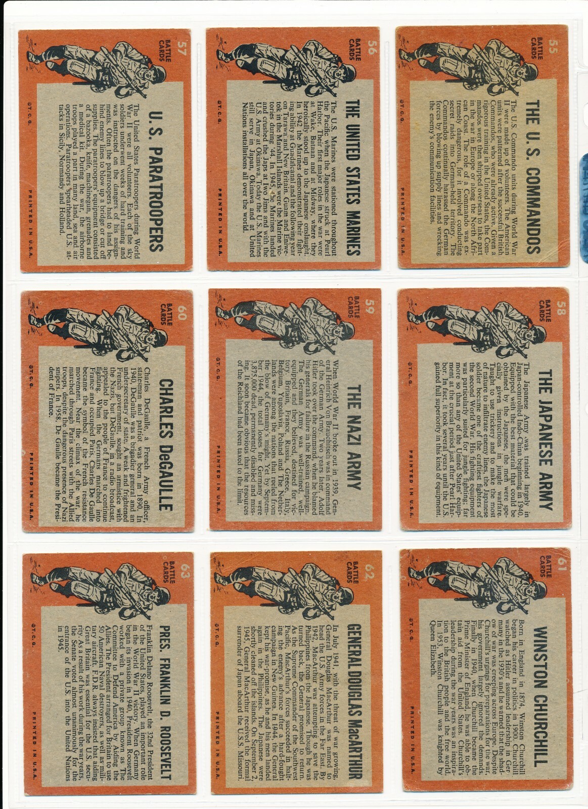 1965 Topps Battle Complete Set 66 Cards VG-EXMT+ #1-#66 Nazi Graphic ...