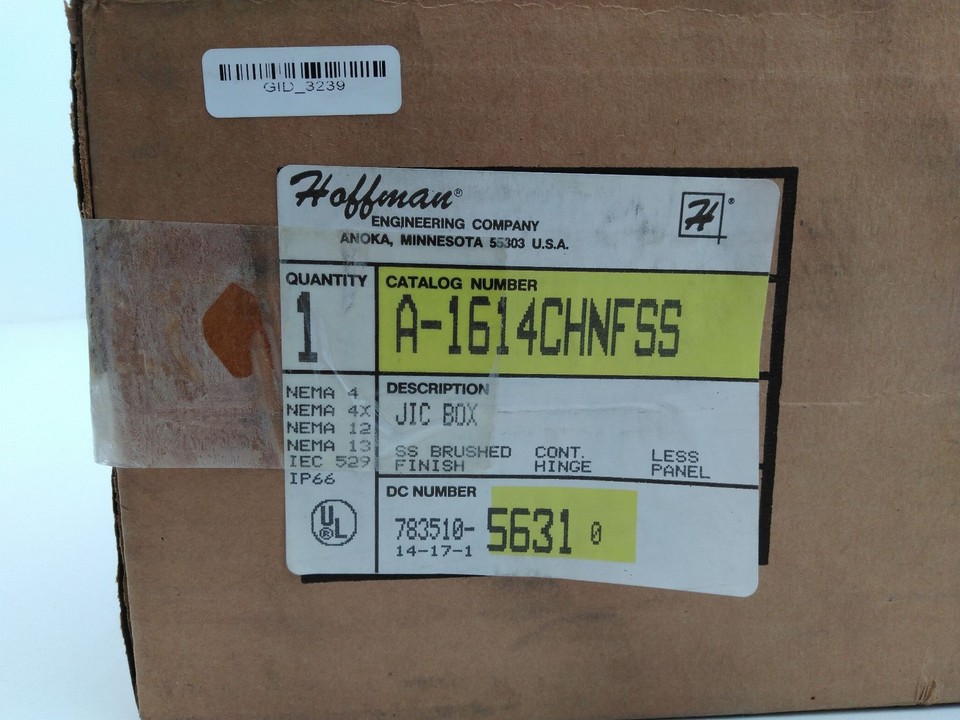 Hoffman A1614CHNFSS Junction Box Hinge Clamps Type 4X, Brushed 304SS ...