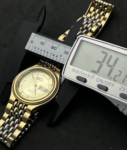 Vintage JACQUES PREVARD Men’s 34mm Swiss Quartz Watch Day Date Gold ...