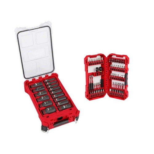 SHOCKWAVE 1/2 in. Drive SAE Deep Well PACKOUT Impact Socket Set & Screw ...