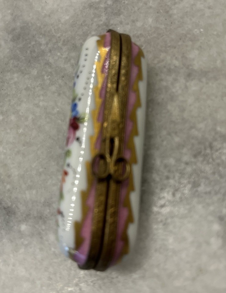 Vintage Limoges France Feint Main Handpainted Porcelain Needle Case ...