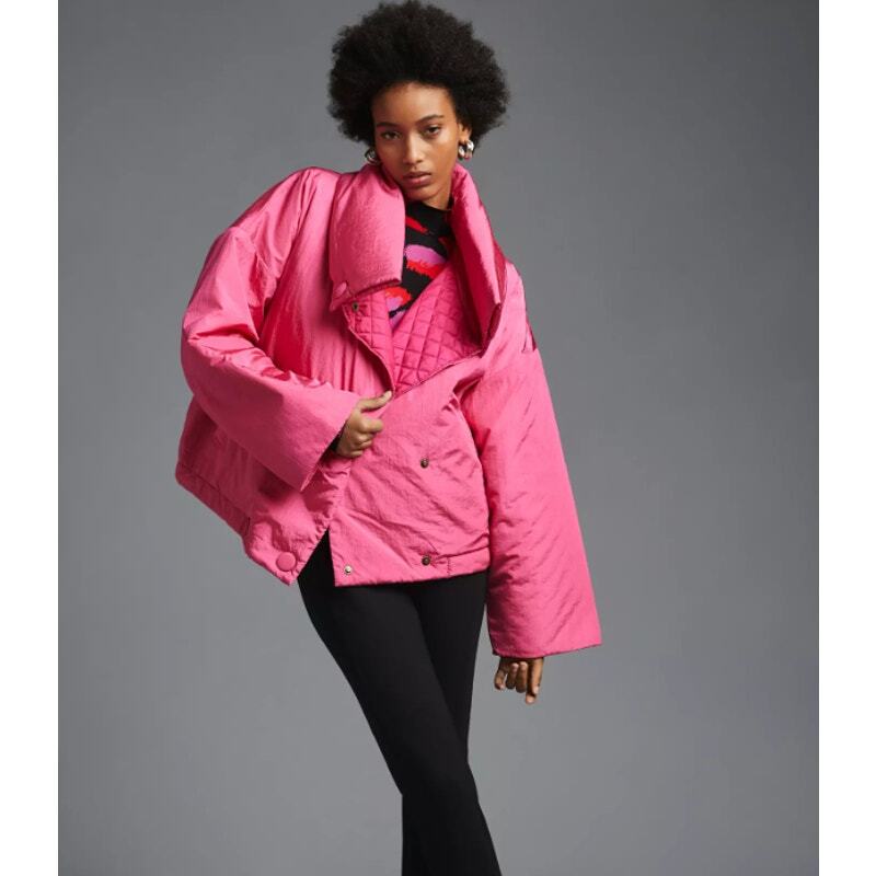 NWT OOF Wear Pink Cropped Recycled Collared Puffer Jacket NWT OOF Wear Pink Cropped Recycled Collared Puffer Jacket