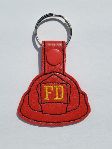 Firefighter Helmet Embroidered Keychain Firefighter Fireman Firewoman ...