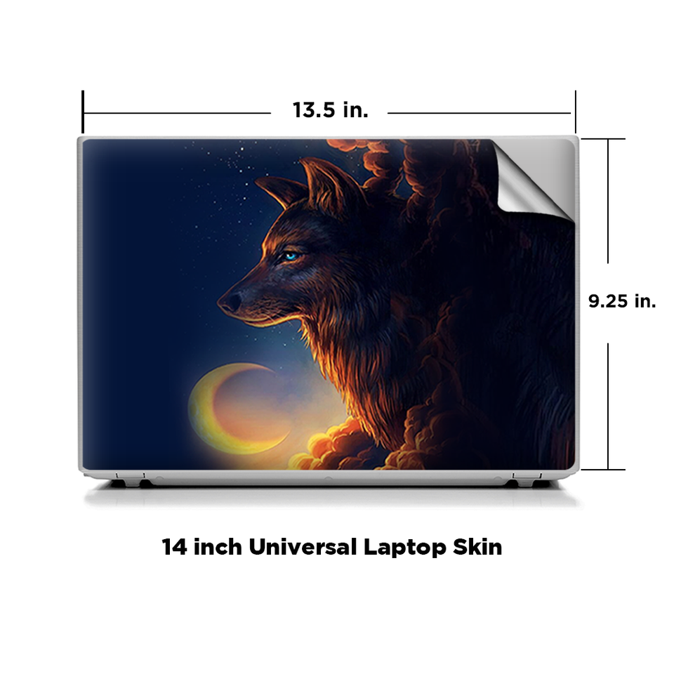 Universal Laptop Skins Wrap for 14" - wolf clouds moon sky | eBay