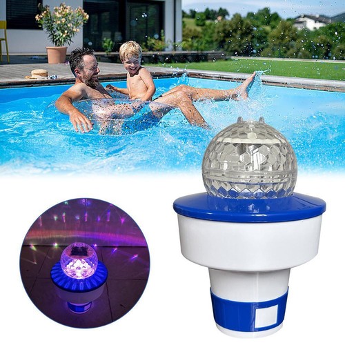 Outdoor Solar LED Floating Light Garden Pond Pool Lamp Rotating Color C ...
