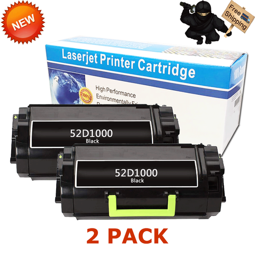 2-Pack 52D1000 52D1 Toner Cartridge for Lexmark MS810N MS810DN MS810DE ...