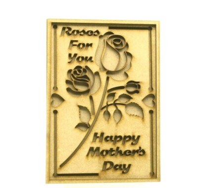 Layered Mothers day Rose Flower Frame MDF Craft Blank | eBay UK
