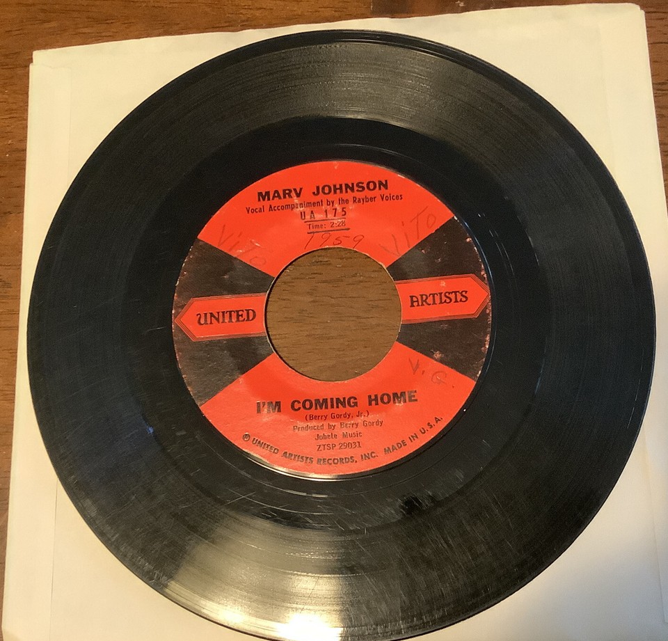Marv Johnson 45 I'm Coming Home, River Of Tears UA 175 1959 Funk Soul ...