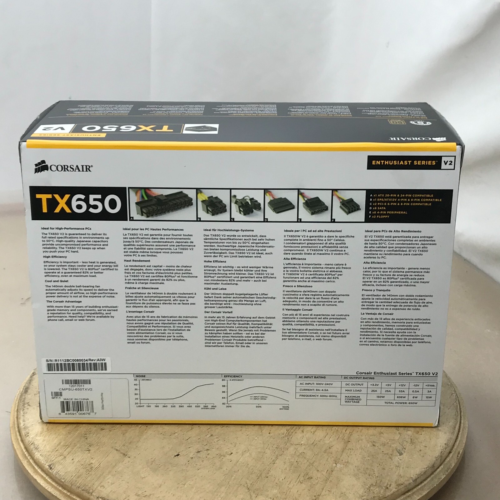 Corsair Enthusiast Series TX650M (CMPSU650TXV2) 650-Watt Power Supply ...