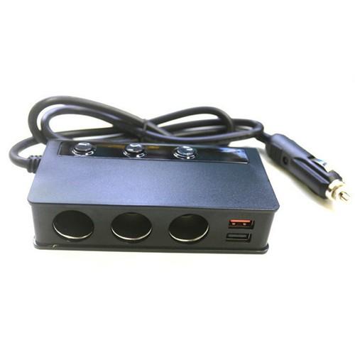 3 Way Cigarette Lighter Socket Splitter 12V/24V DC Power Car Adapter 4 ...
