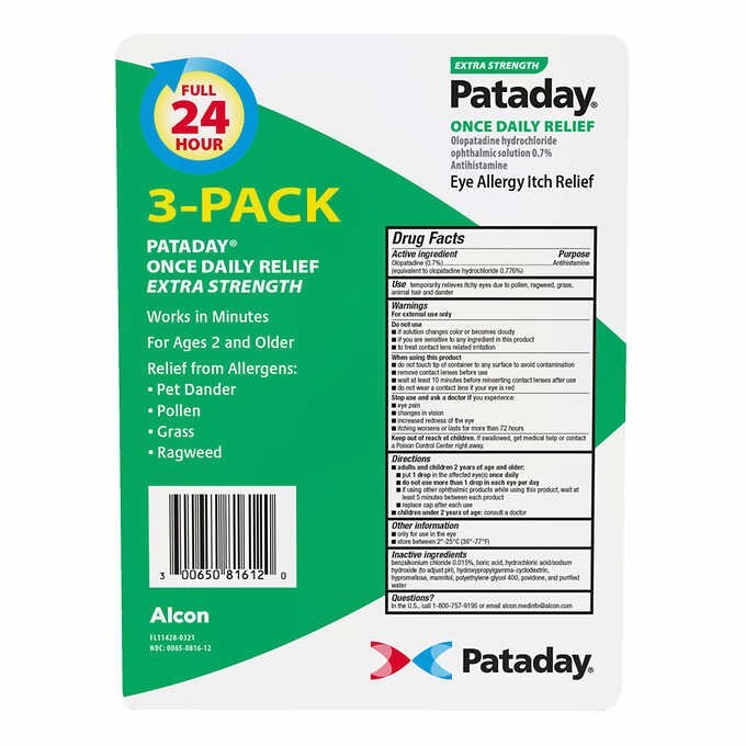 Pataday Extra Strength Once Daily Antihistamine Eye Drops, 7.5 ml | eBay