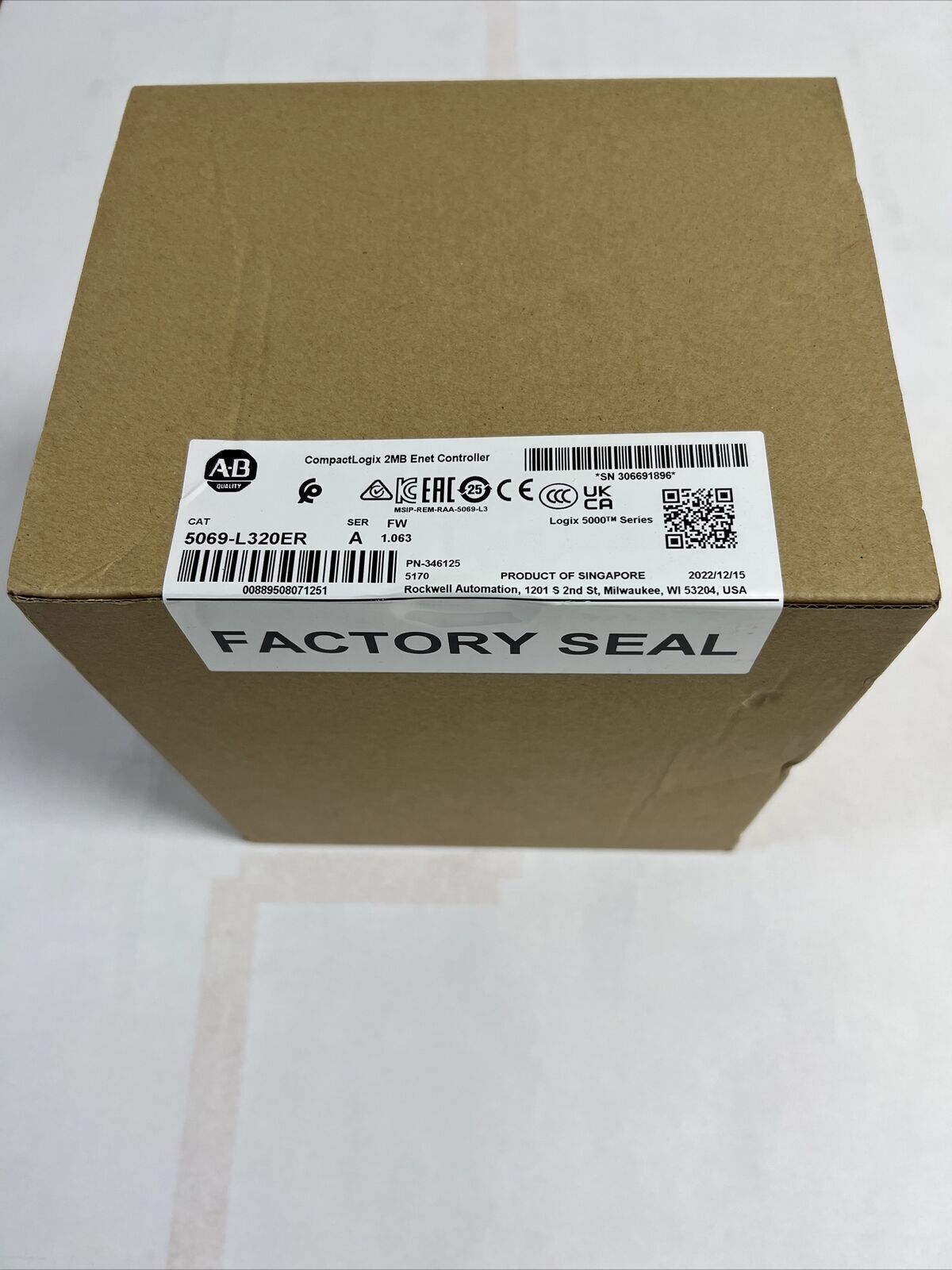 New Sealed AB 5069-L320ER /A CompactLogix 5000 Controller Surplus ...