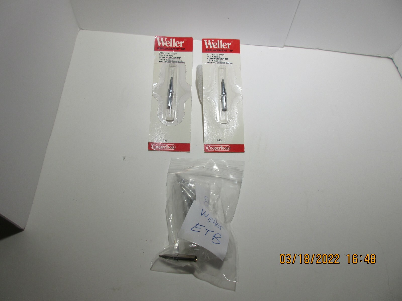 WELLER "ETB" Soldering Tips, 0.093"/2 Screwdriver Tip. New, in Weller ...