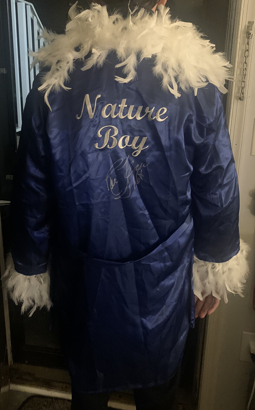 Ric Flair Signed Feather Robe Blue Nature Boy WWF Wrestling Autographed ...