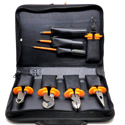 Klein 33526 Insulated Tool Kit, 1000V, 8 piece Pliers , Strippers ...