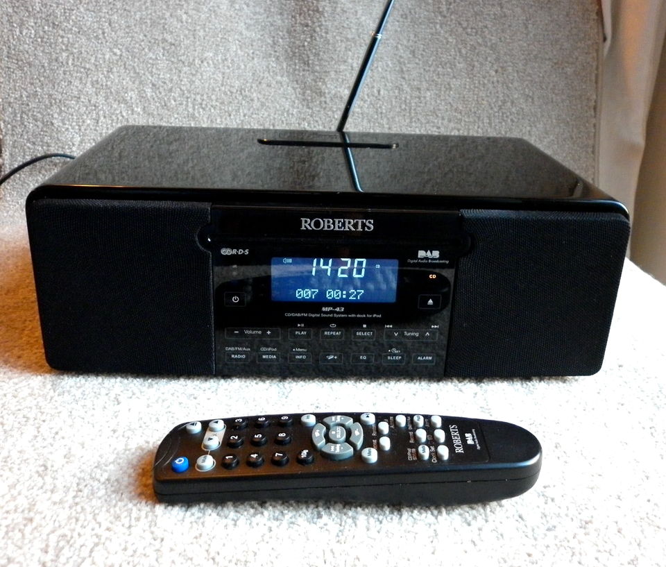 Roberts MP-43 Sound System with DAB-FM/CD-MP3/iPod Dock/ Alarm Clock ...