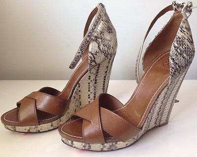TORY BURCH LIVIA SNAKE WEDGE SANDAL - NEW - SIZE US 9.5 M | eBay