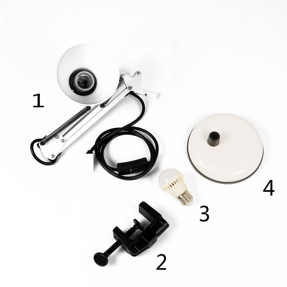 Architect Desk Lamp Swing Arm Drafting Light W/ Metal Clamp Vintage ...