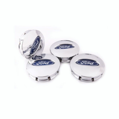 Ford Wheel Centre Caps 4x66mm BB531A096RA Glossy Chrome Badge Set of 4 ...