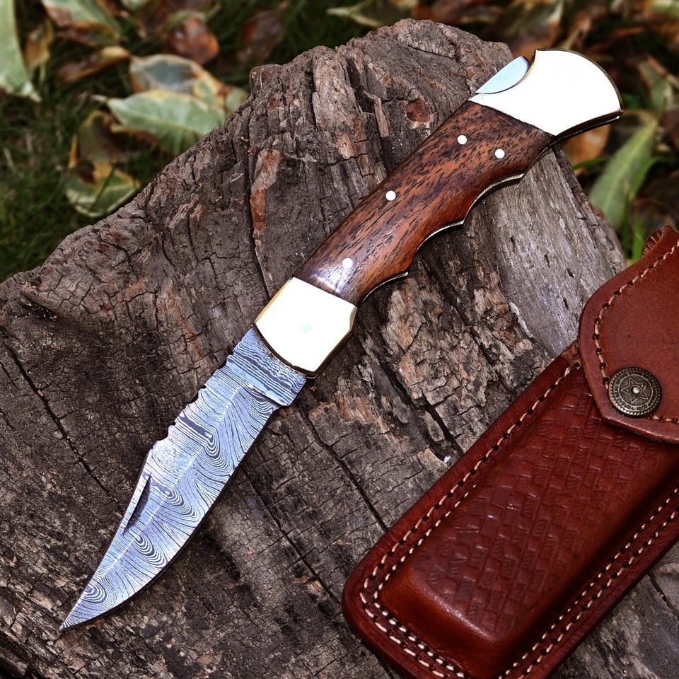 Custom HandMade Forged Damascus Steel Folding blade Pocket Knife ...
