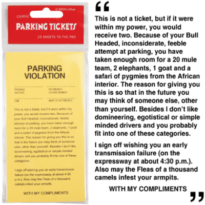 Fake Parking Violations - Jokes, Gags and Pranks - Fake Parking ...