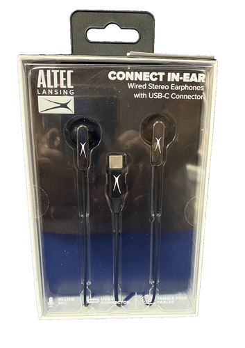 Altec Lansing Connect In-Ear-Wired-USB-C Connector-BLK-MIC-Tangle Free ...
