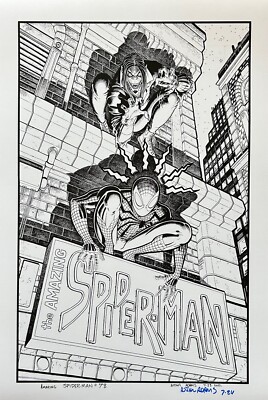 ARTHUR ADAMS rare SPIDER-MAN 78 art print SIGNED limited B/W LAST TWO ...