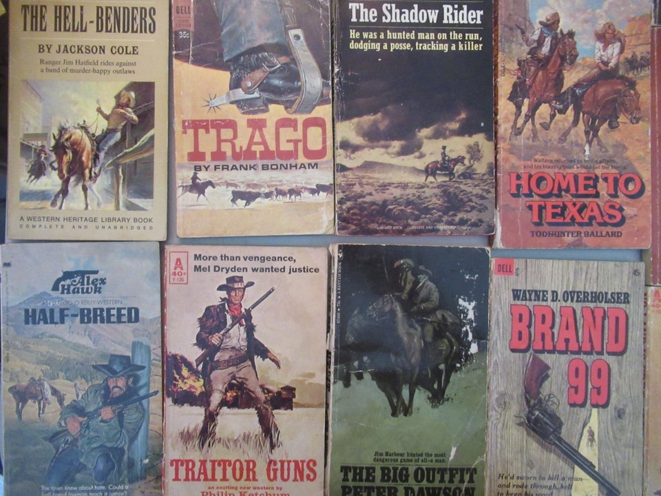 Vintage Western Paperback Book Lot of 32 Books Mixed Authors Old West ...