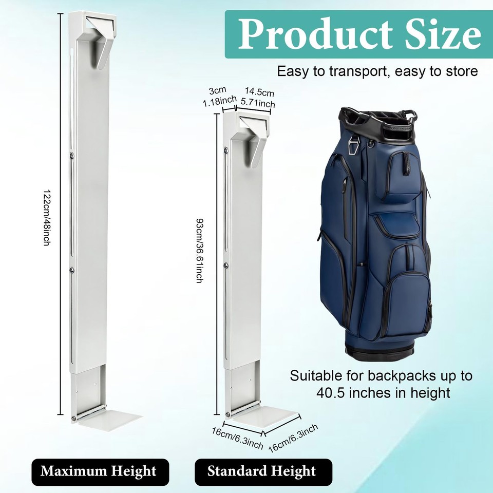 Wall Mount Golf Bag Storage Rack for Garage, Air Spring Sliding System ...