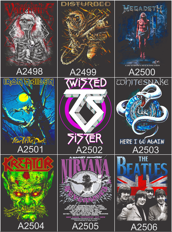 Lot of 3 Mens Rock Band Graphic T-Shirts Music Tee Bundle Concert Tour ...