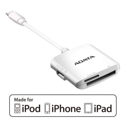 ADATA AI910 LIGHTNING MICRO SD CARD READER APPLE MFI CERTIFICATION SDXC ...