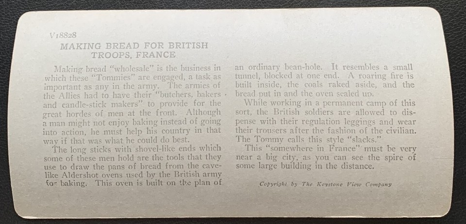 MAKING BREAD FOR BRITISH TROOPS IN FRANCE WORLD WAR 1 KEYSTONE ...