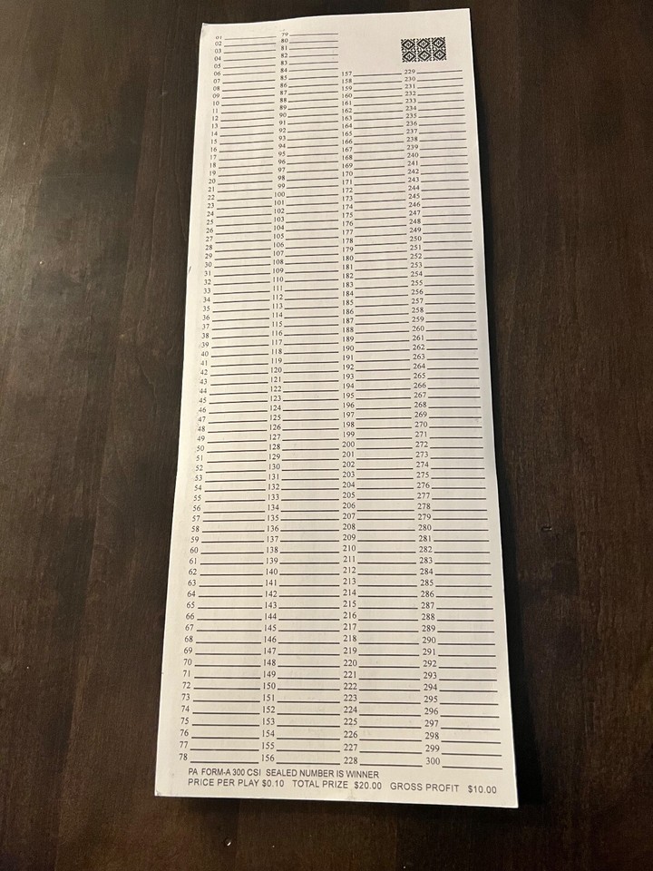 Four - # 300 Sure Tip Boards (1-300) Pull Tabs/Jar Tickets Free ...