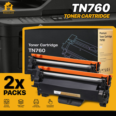 2PK TN760/730 Toner Cartridge Replacement w/Chip for Brother MFC ...