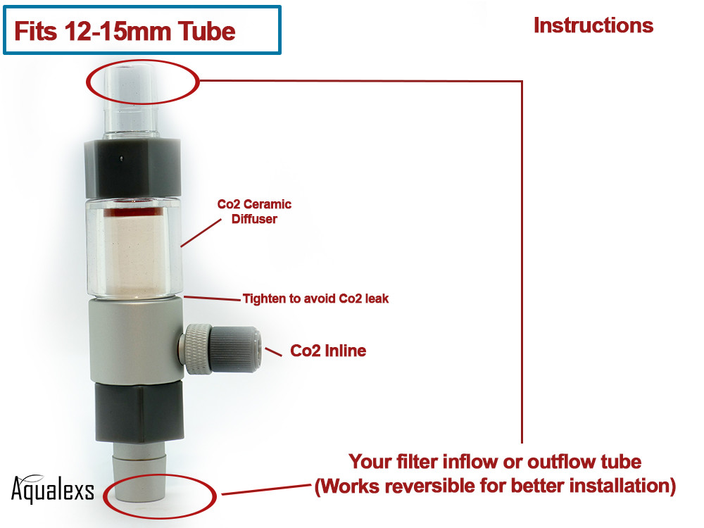 Aquarium Inline CO2 Atomizer Diffuser planted Aquarium 12mm 16mm(FREE TUBING) | eBay