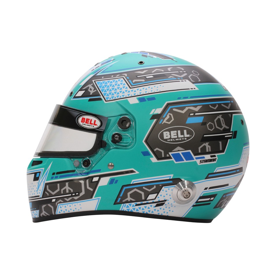 FIA Bell RS7 PRO Helmet STAMINA Anthracite/Aquamarine HANS RACING RALLY ...